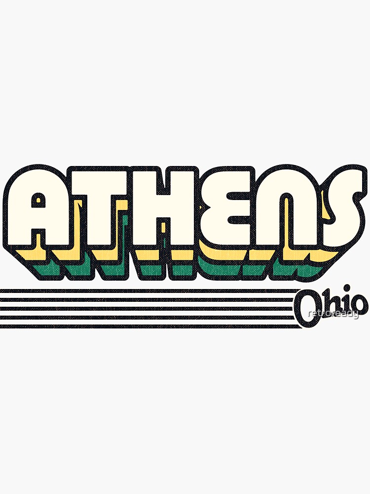 "Athens, Ohio | Retro Stripes" Sticker for Sale by retroready | Redbubble