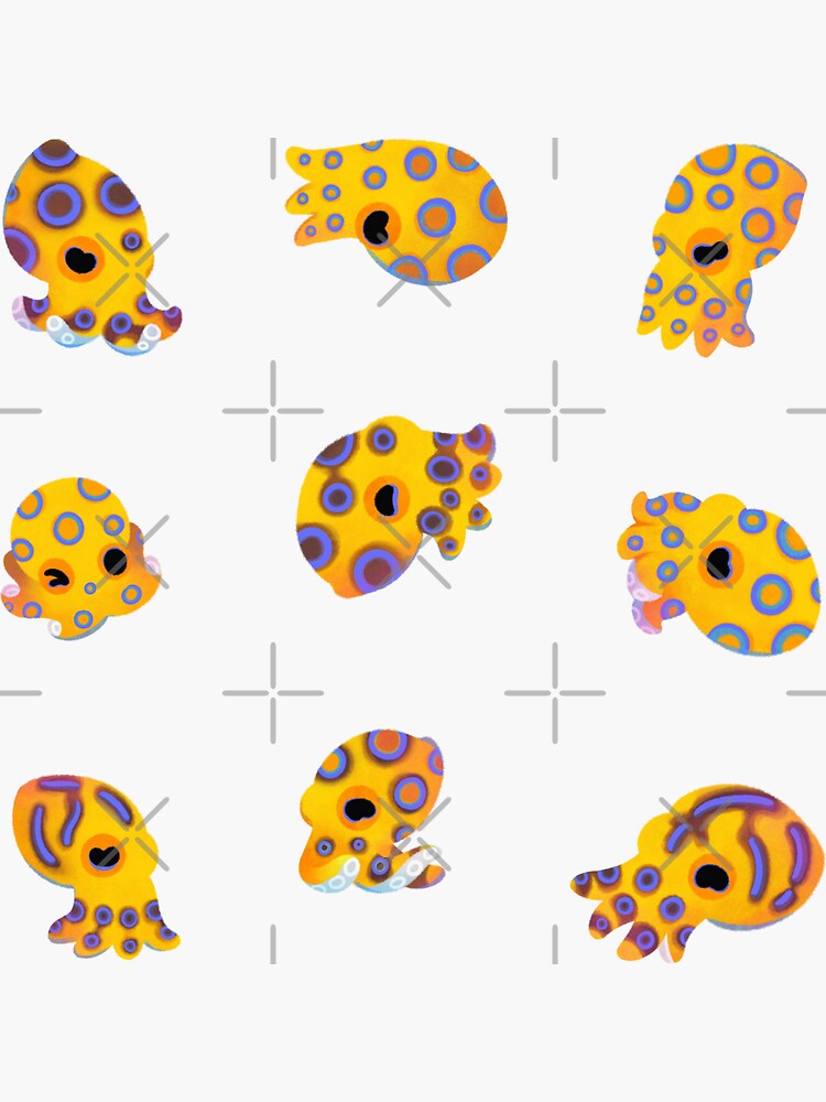 "Blue-ringed octopus" Sticker for Sale by pikaole | Redbubble