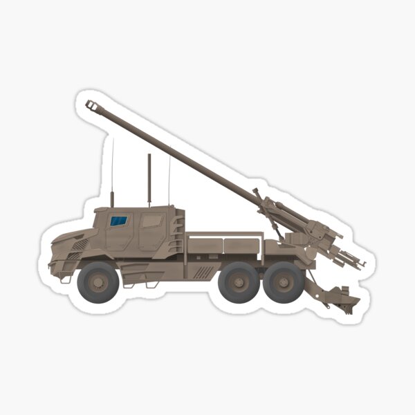 "Caesar 155mm 2.0" Sticker by Wars-Illu | Redbubble