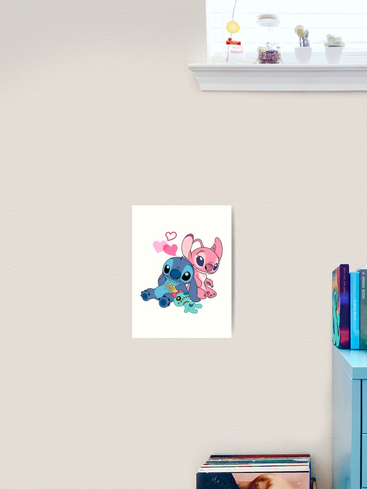 "Stitch And Lilo Stitch Angel Love" Art Print for Sale by FarmerBodhiA ...