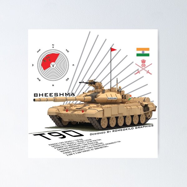 "T 90 Tank (Indian Army)" Poster for Sale by romeokilo | Redbubble
