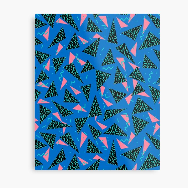 "Tina - 80s Triangle print, bright tri blue memphis design, memphis ...
