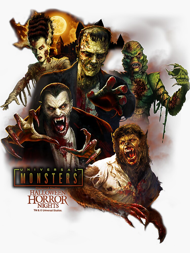 "Halloween Horror Nights HHN Universal Monsters" Sticker for Sale by ...