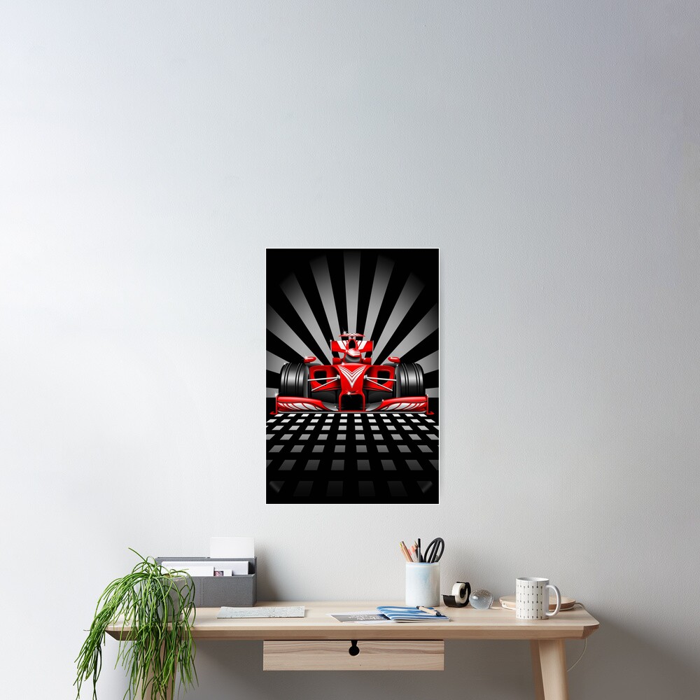 "Formula 1 Red Race Car" Poster for Sale by BluedarkArt | Redbubble