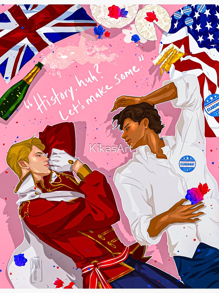 "History Huh? Red white and royal blue quote movie book" Sticker for ...