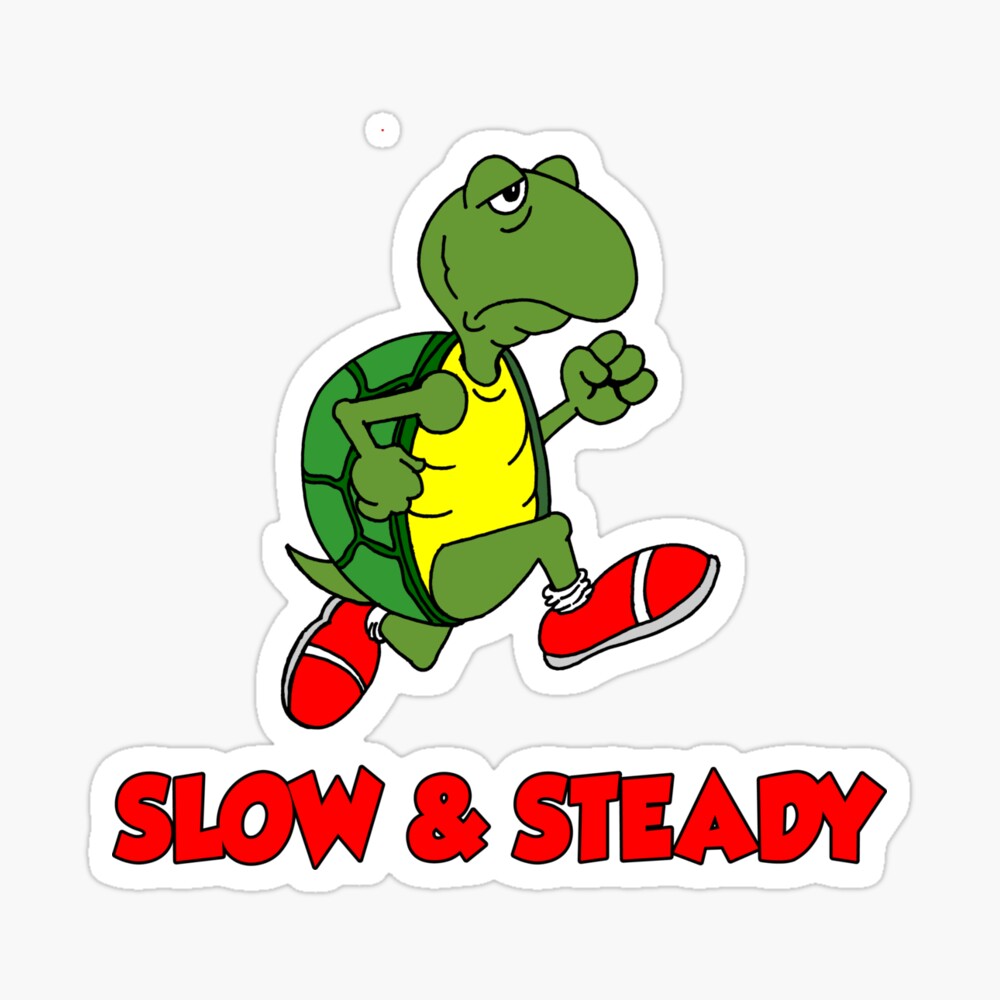 Slow Turtle Cartoon Poster A Cartoon Turtle Playing A Slow, Melodic