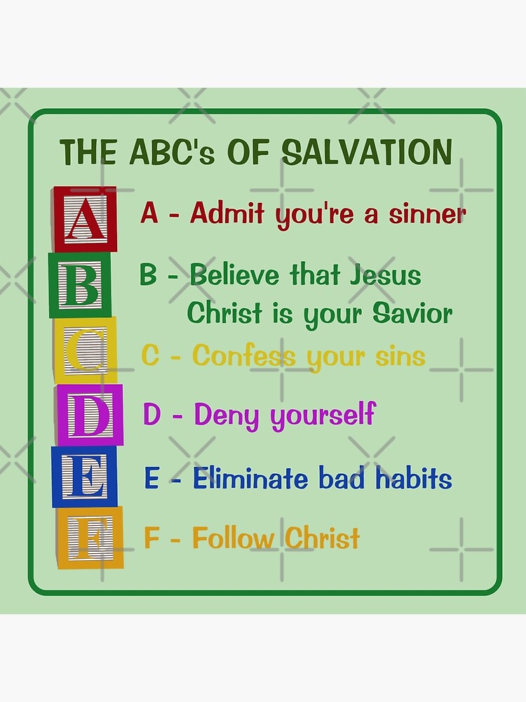 "The ABC's of Salvation" Poster for Sale by GreatThouART | Redbubble