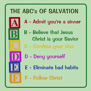 "The ABC's of Salvation" Greeting Card for Sale by GreatThouART | Redbubble