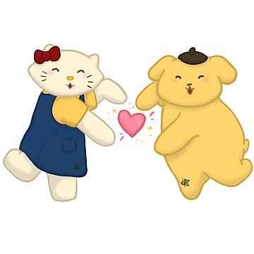 "Hello Kitty and Pompompurin friends" Sticker for Sale by Giro-0c0 ...