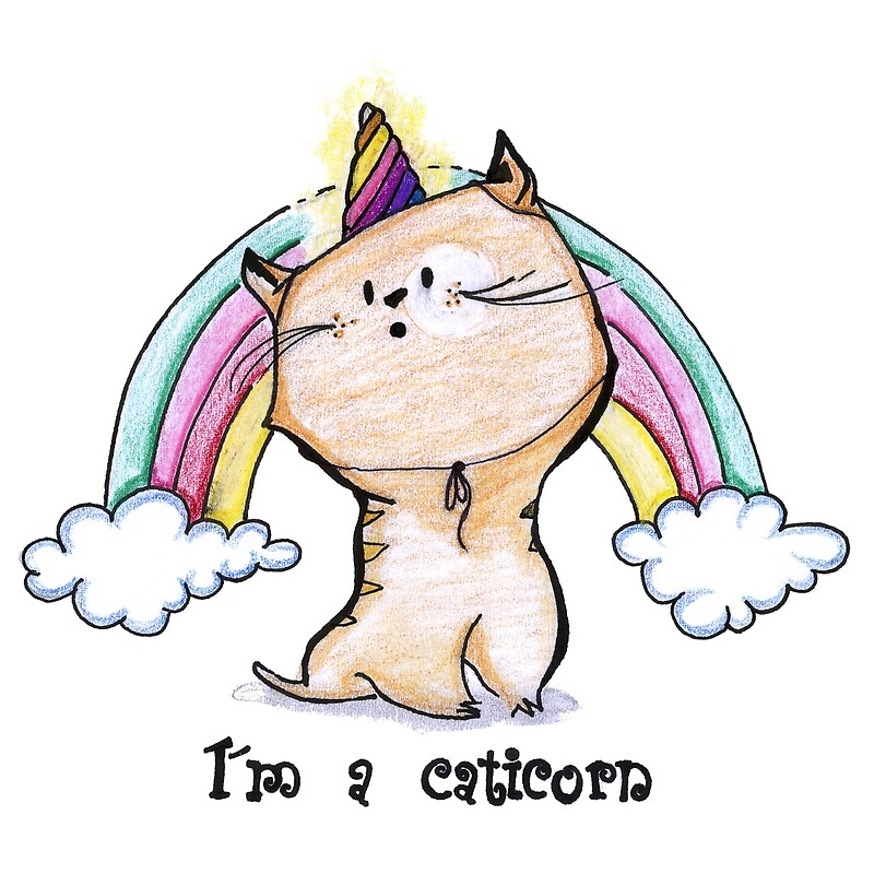 "Im A Caticorn Magical Cat Art Design" by HighArtDesigns | Redbubble