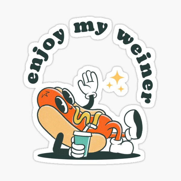"Enjoy My Weiner Funny Hotdog Meme" Sticker for Sale by MemeBros ...