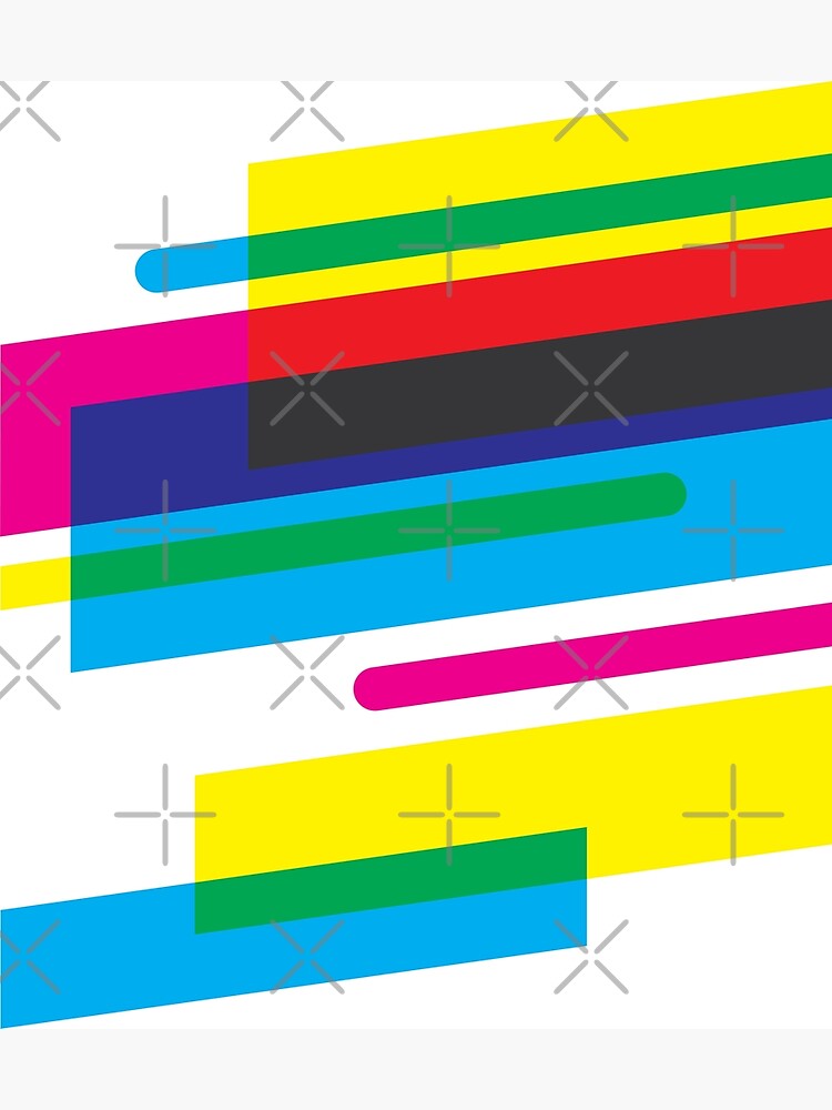 "CMYK Blocks and Lines 1" Poster by alexkristopher | Redbubble