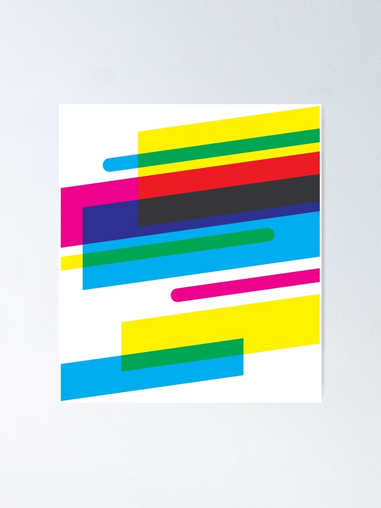 "CMYK Blocks and Lines 1" Poster by alexkristopher | Redbubble