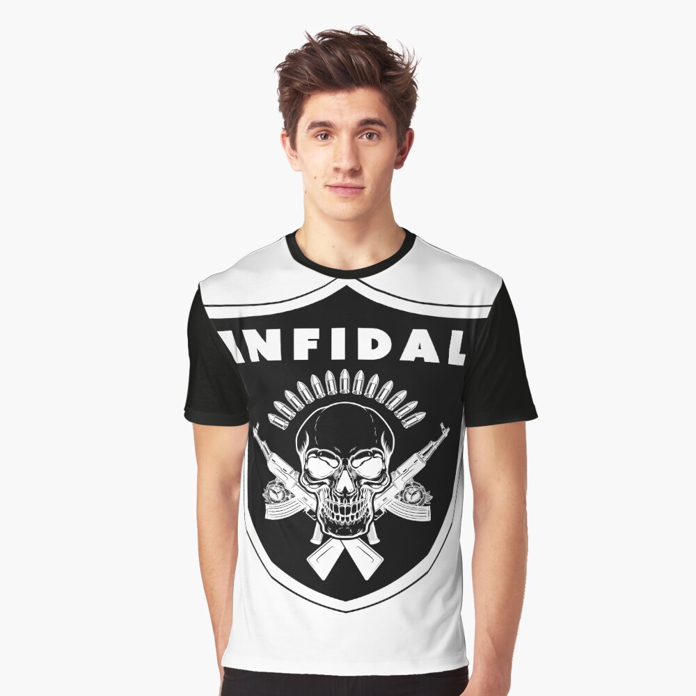 "Infidel in a Raider Black Logo" Sticker for Sale by designdog | Redbubble