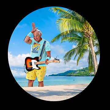 "Jimmy buffett on beach" Sticker for Sale by biunique | Redbubble