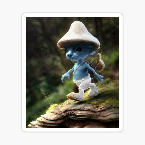 "Blue Smurf Cat meme, shailushai ,shailush mushroom cat " Sticker for ...