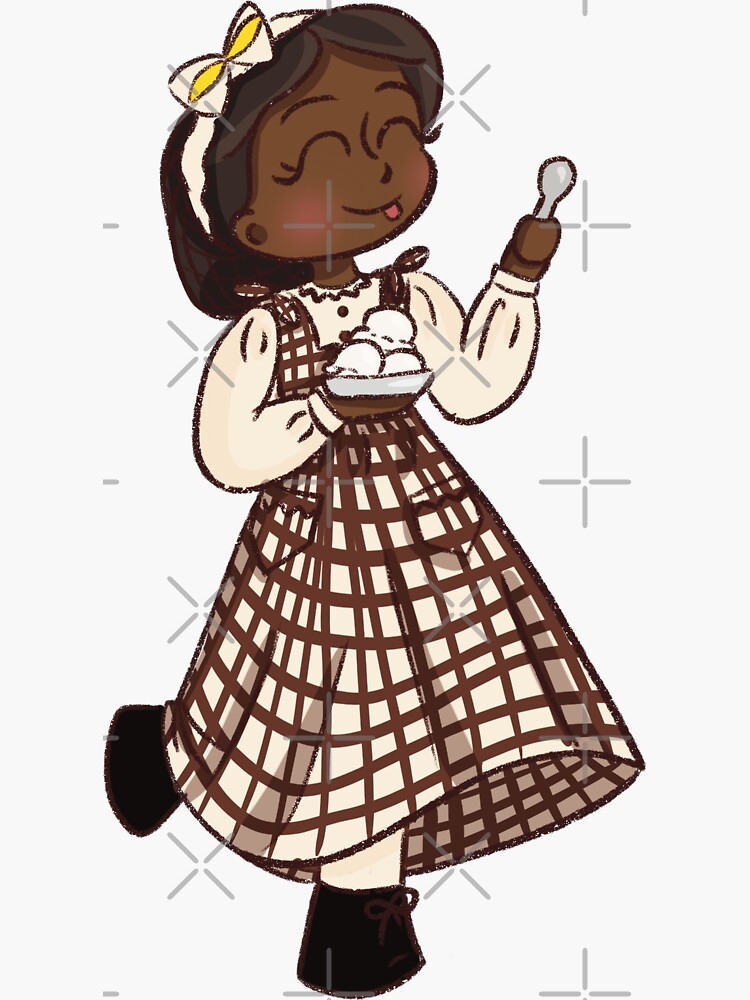 "Addy with Ice Cream history girl Doll" Sticker for Sale by ...