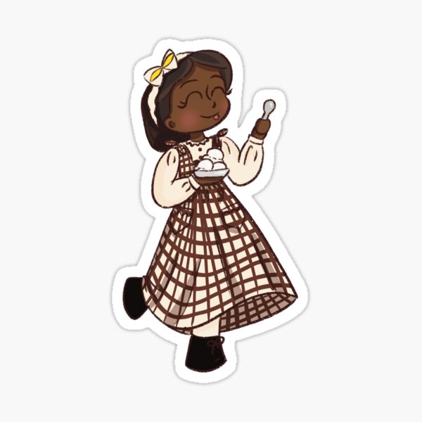 "Addy with Ice Cream history girl Doll" Sticker for Sale by ...