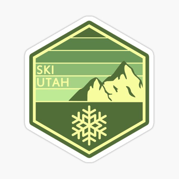"Utah Ski Mountain Snowflake " Sticker by BobsShirts | Redbubble