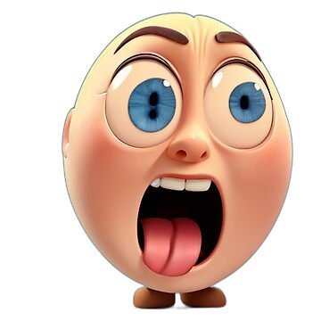 "Emoji Shocked Face | Funny Cute Emoji Lover" Sticker for Sale by ...