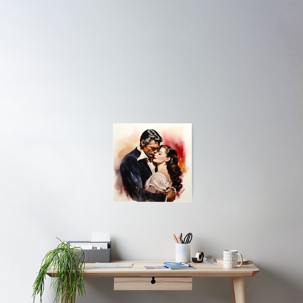 "Gone with the Wind - Rhett Butler and Scarlet O'Hara - Watercolor ...