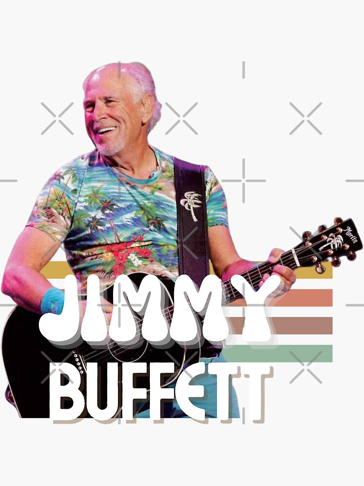 "jimmy buffett Music and Fashion " Sticker for Sale by dianadesign ⭐⭐⭐⭐ ...