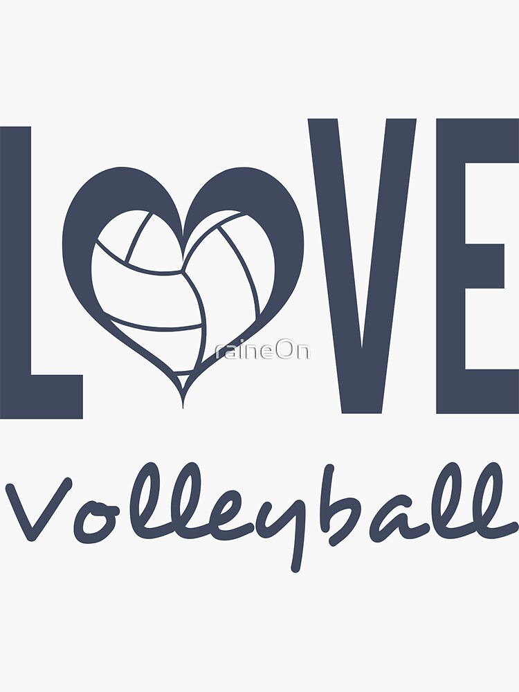 "Love Heart Volleyball (blue)" Sticker for Sale by raineOn | Redbubble