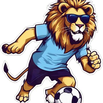 "Lion playing soccer" Sticker for Sale by KwelLifeStyles | Redbubble