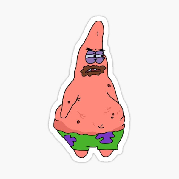 "badly drawn patrick "now i'm gonna starve" " Sticker for Sale by ...