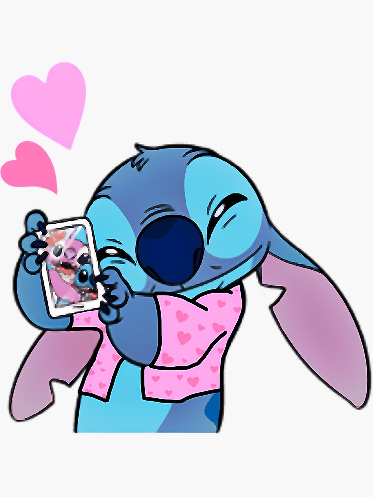 "Stitch in love" Sticker for Sale by FarmerBodhiA | Redbubble