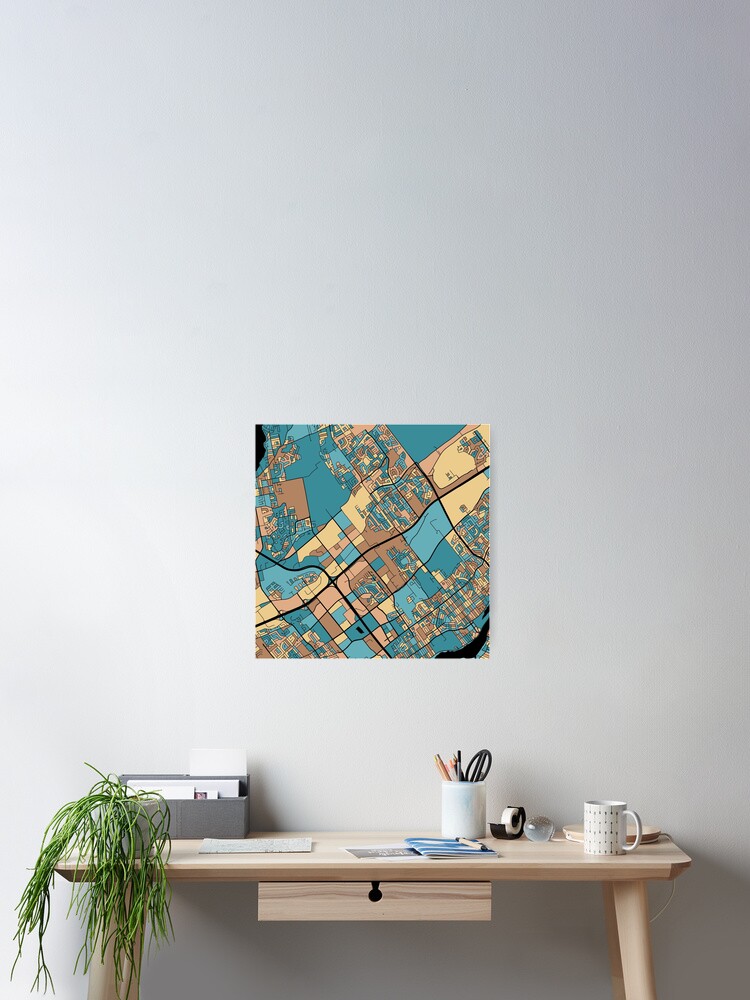 "Laval Map Pattern in Mid Century Pastel" Poster for Sale by ...