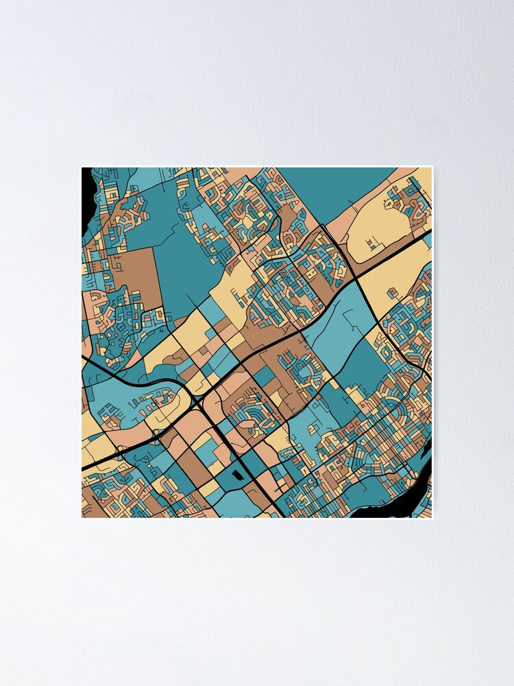 "Laval Map Pattern in Mid Century Pastel" Poster for Sale by ...