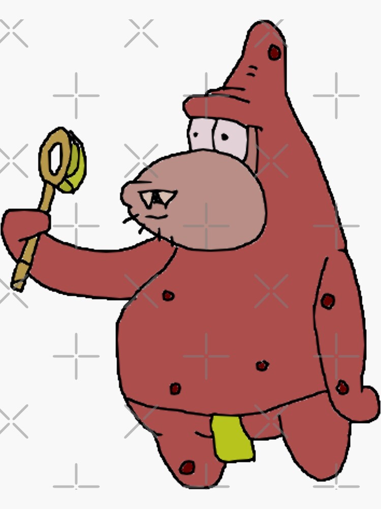 "badly drawn caveman patrick " Sticker for Sale by wormyart | Redbubble