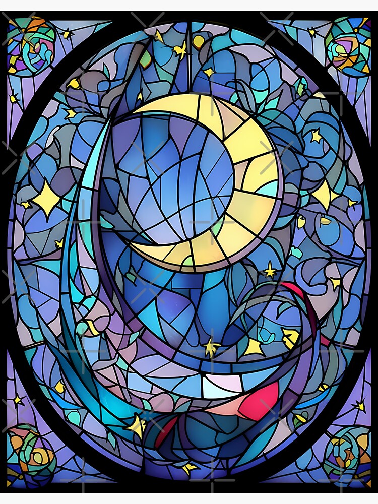 Stained Glass Moon Pattern