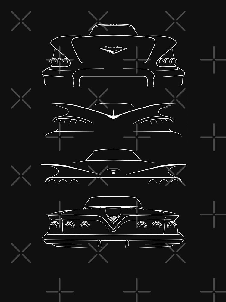 "Evolution of the Impala (1958-1961) - Stencil" Essential T-Shirt for ...