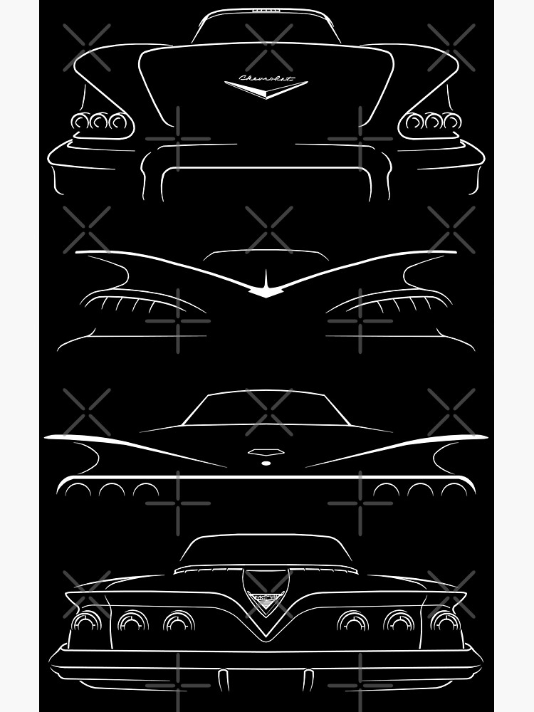 "Evolution of the Impala (1958-1961) - Stencil" Poster for Sale by mal ...