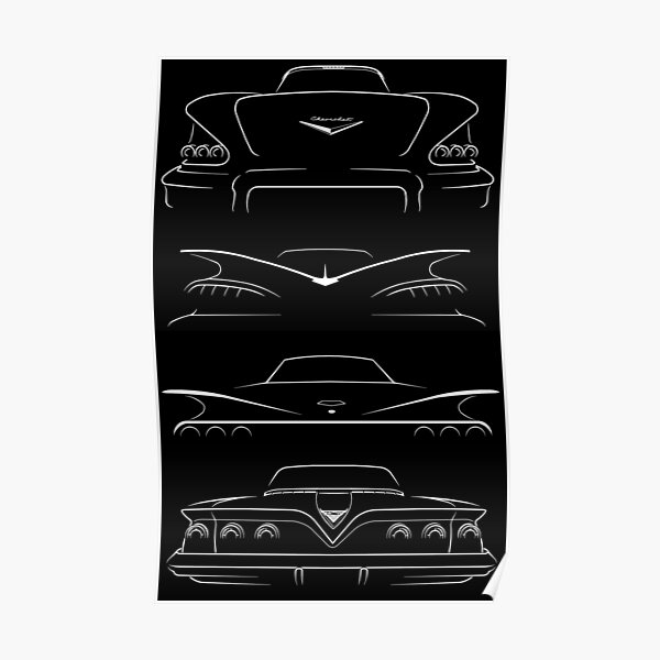 "Evolution of the Impala (1958-1961) - Stencil" Poster by mal ...