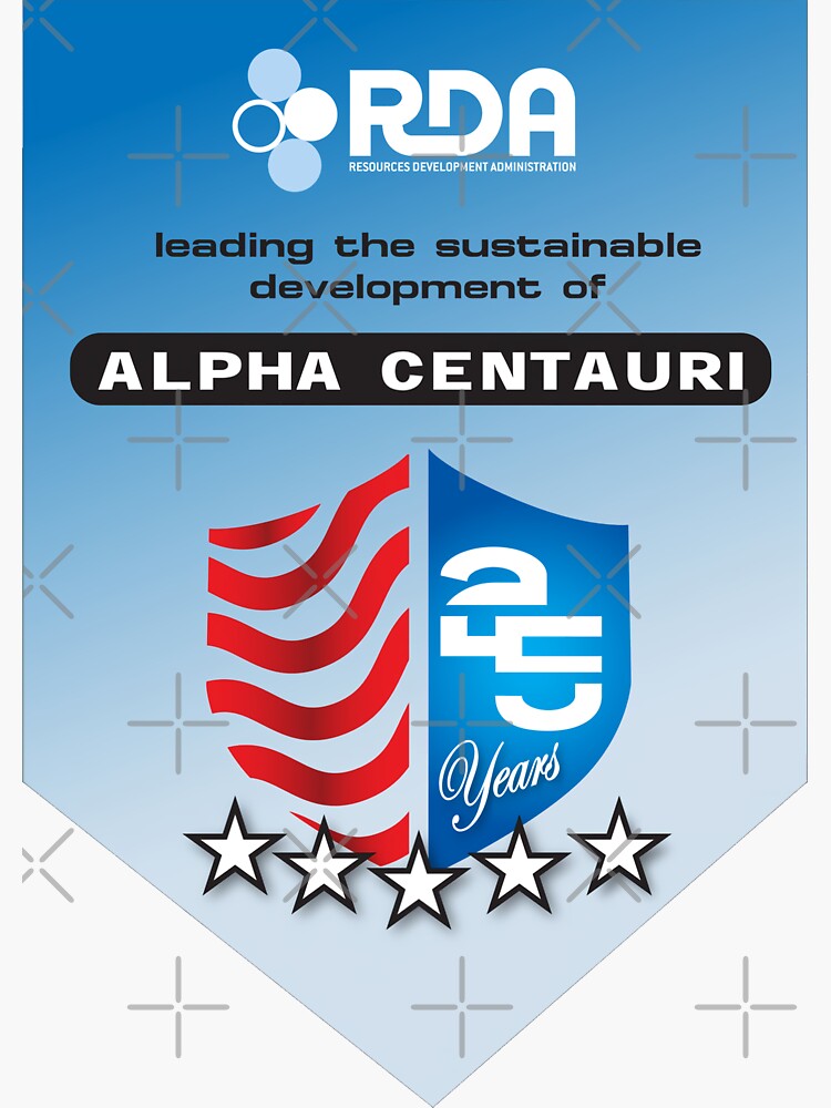 "RDA Celebrating 25 Years of Development on Alpha Centauri" Sticker for ...