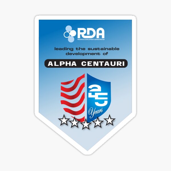 "RDA Celebrating 25 Years of Development on Alpha Centauri" Sticker for ...