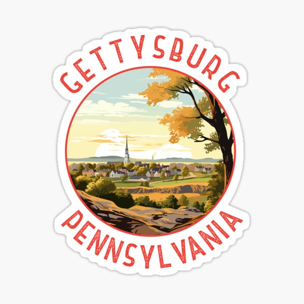 "Gettysburg Pennsylvania Retro Distressed Circle" Sticker for Sale by ...