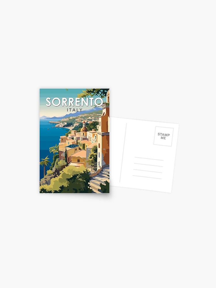 "Sorrento Italy Travel Art Vintage" Postcard for Sale by KrisSidDesigns ...