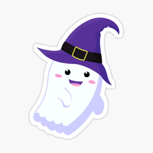 "Cute Happy Ghost" Sticker for Sale by JourneyTrends | Redbubble