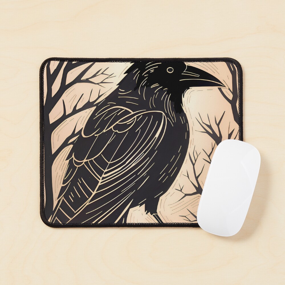 "Woodcut Raven" Art Print by ZenStickConcept | Redbubble