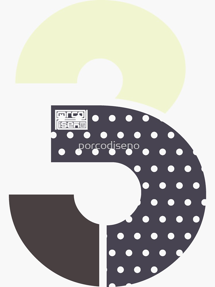 "Number 3 Three Ladies Girls Polka Dots Girly Cute" Sticker for Sale by ...