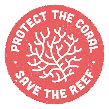 "Protect the Coral, Save the Reef. Red Icon. " Sticker for Sale by ...