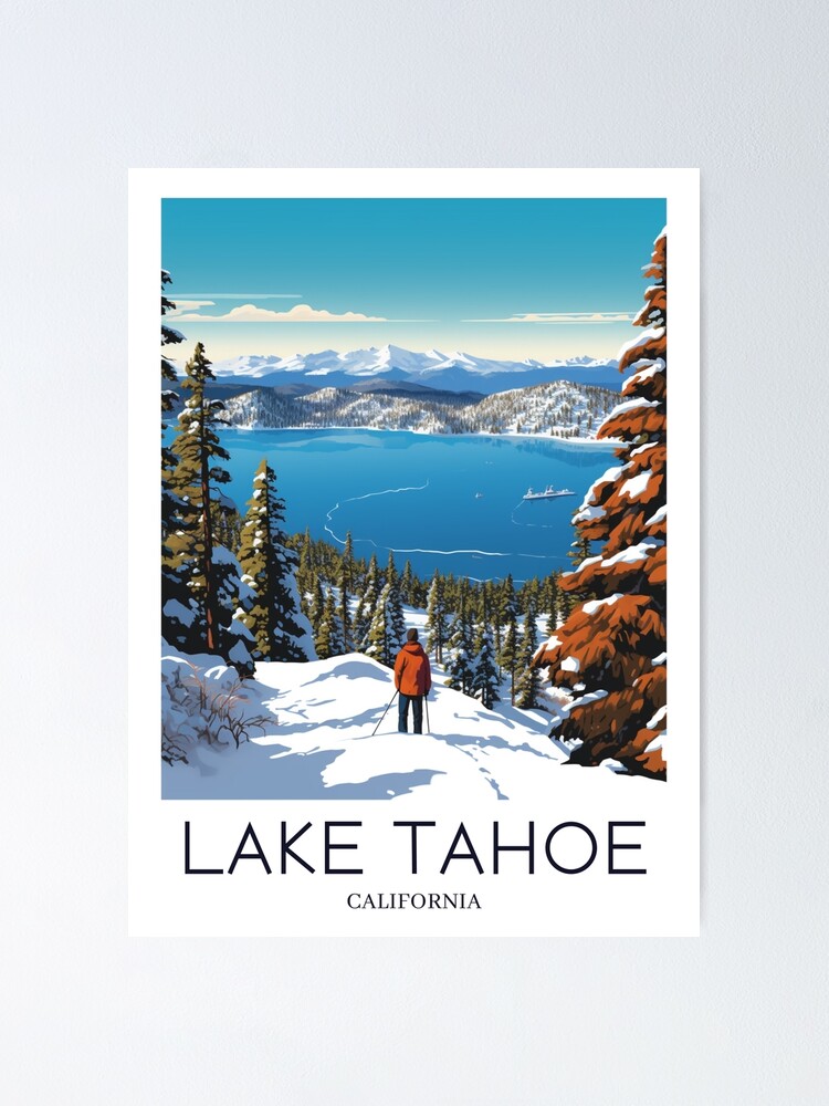 "A Pop Art Travel Print of Lake Tahoe - California - US" Poster for ...