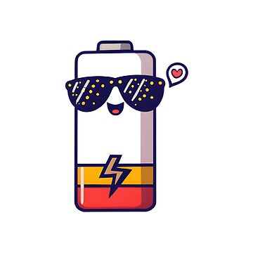 "Kawaii Happy Battery" Sticker for Sale by Aakash Mehra | Redbubble