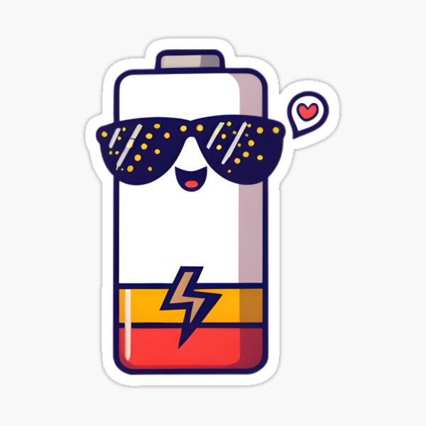 "Kawaii Happy Battery" Sticker for Sale by Aakash Mehra | Redbubble