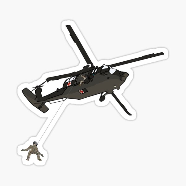 "MEDEVAC with Hoist Rider" Sticker for Sale by SadHelicopter | Redbubble