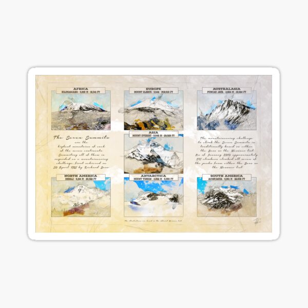 "7 Summits of the World" Sticker by theodordecker | Redbubble